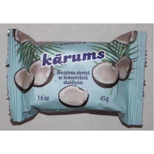 Karums Glazed Curd Snack Coconut 45g - Karums, Lithuania