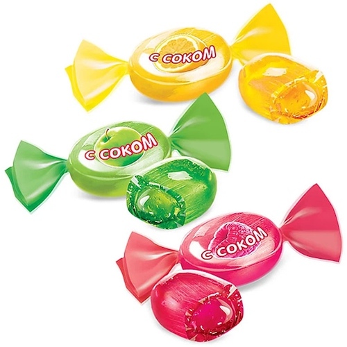 KDV Hard Candies w/Fruit Juice Loose 250g - KDV, Russia