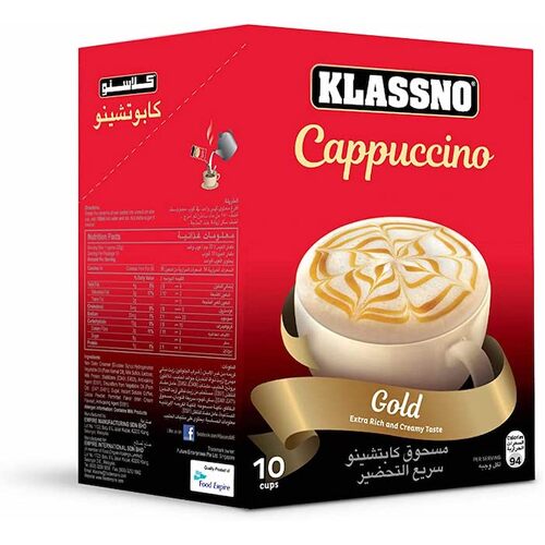 Klassno Coffee Cappuccino Gold Instant 200g / 10 Sachets - Klassno ...